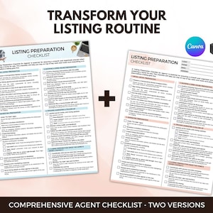 Listing Preparation Checklist, Editable & Printable Real Estate ...