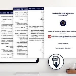 Real Estate Exam Math Cheat Sheet: Formulas & Definitions (PDF Download ...