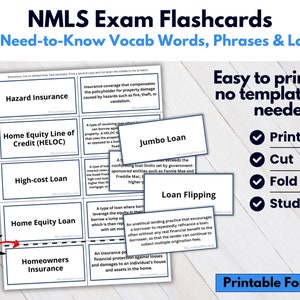 NMLS Exam Flashcards: Mortgage Vocabulary (printable & Digital) - Etsy