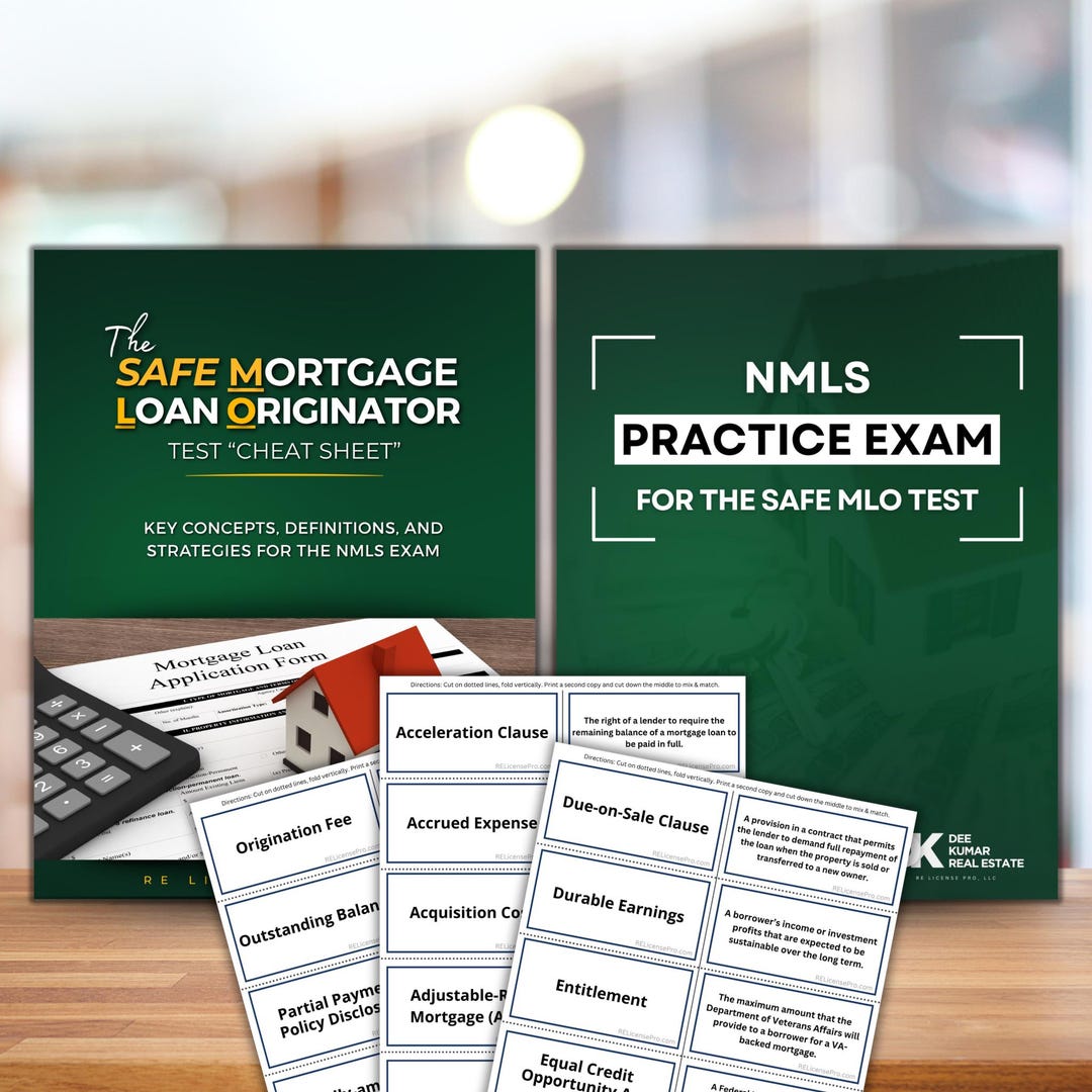 NMLS Exam Study Guide Bundle: MLO Test Prep, NMLS Flashcards, Practice ...