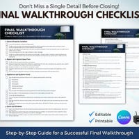Final Walk Through Checklist, Real Estate Agent Template - Etsy