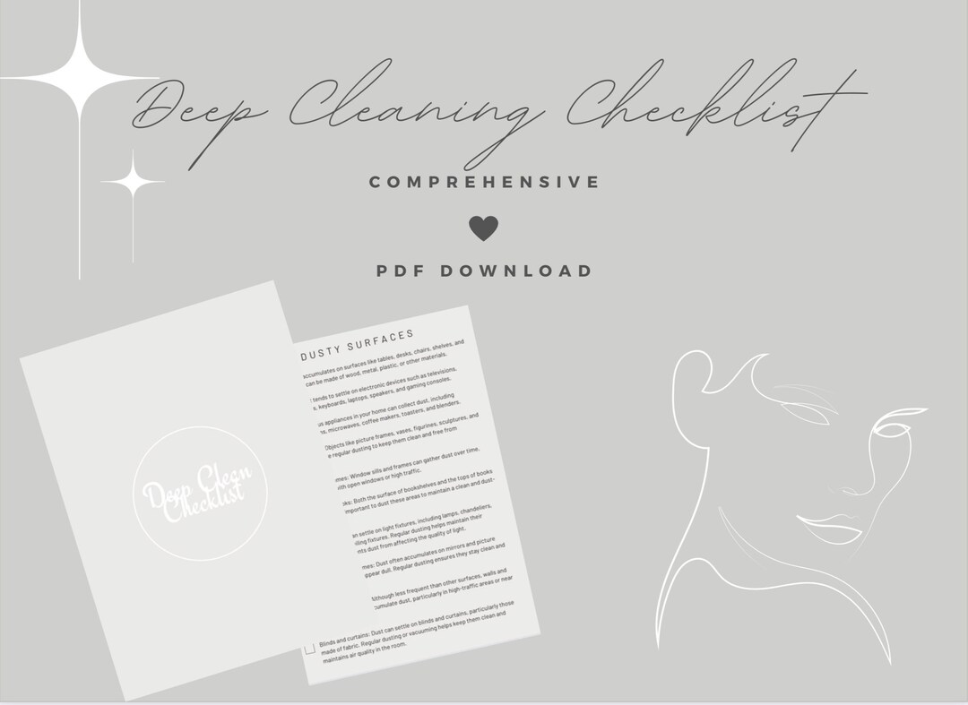 Deep Cleaning Checklist Download - PDF iPad Notes, Professional ADHD ...