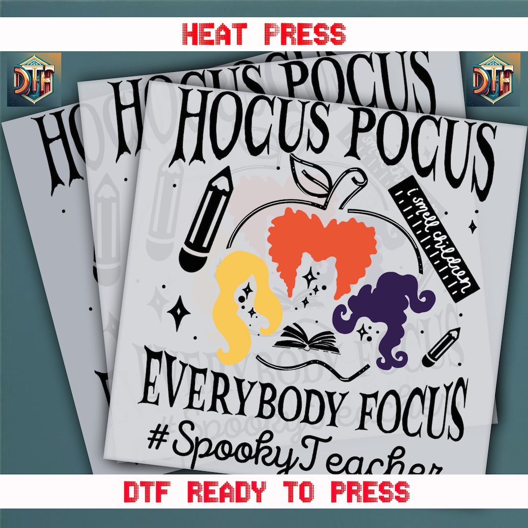 Spooky Teacher, Halloween Design, Ready to Press DTF Transfer, Iron on ...