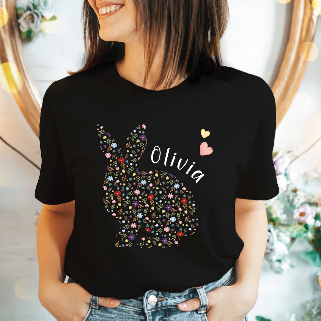Custom Easter Shirt, Personalized Easter Bunny Tee, Happy Easter T ...