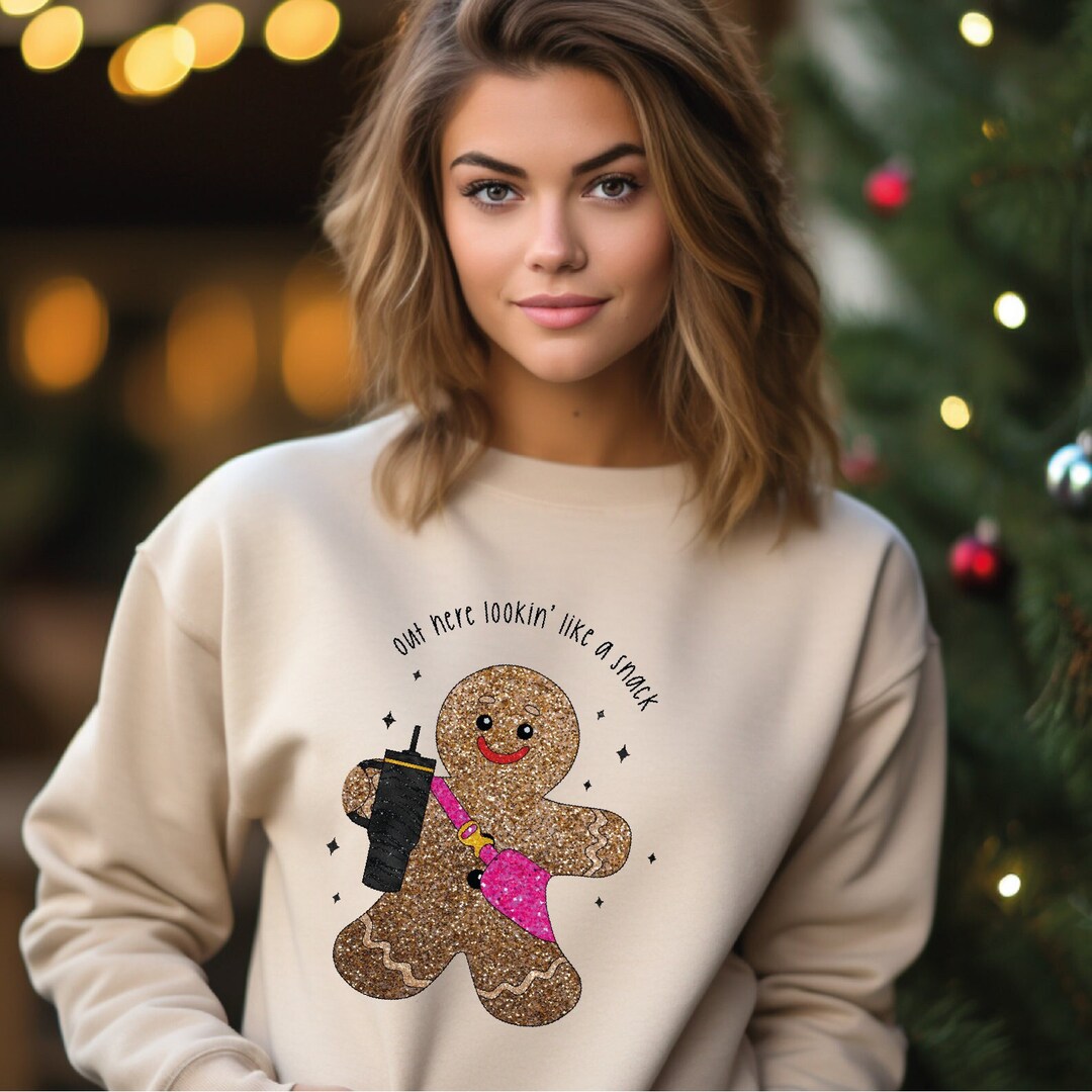 Out Here Looking Like A Snack, Funny Christmas Shirt, Cookie Sweater ...