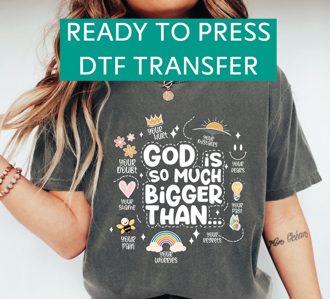 God is so Much Bigger Than Dtf, Bible Affirmations Design, Church ...