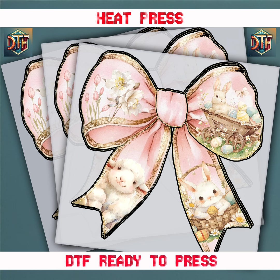 Happy Easter, Easter Design, Heat Transfer, Ready to Press DTF Transfer ...