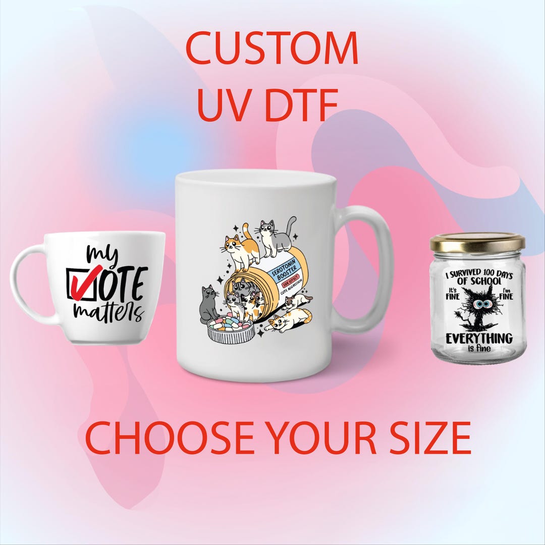 Custom Uv DTF Print, Uv Dtf Print, Custom Stickers, Cup Wrap UV Dtf ...