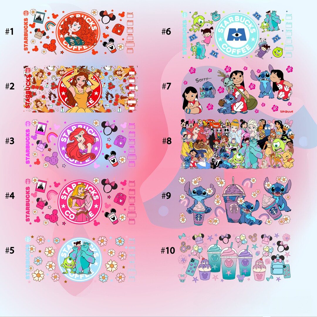 Disney, Single UV DTF 16oz Wrap, No Heat Needed, Permanent Adhesive ...