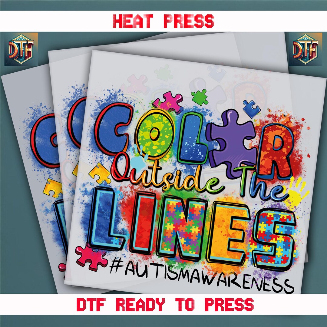 Color Outside the Lİnes, Autism Awareness, Autism Design, Ready to ...