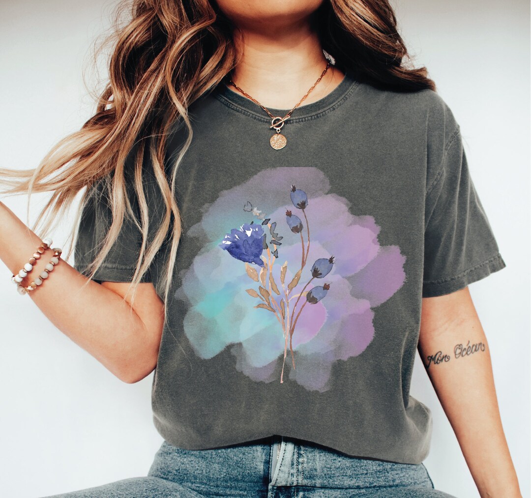 Minimalist Flower Tshirts, Aesthetic Floral Tshirt, Flowers Graphic ...