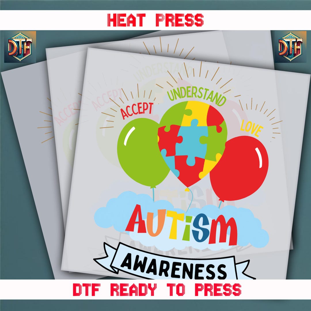 Accept Understan Love, Autism Awareness Baloons, Autism Design, Ready ...