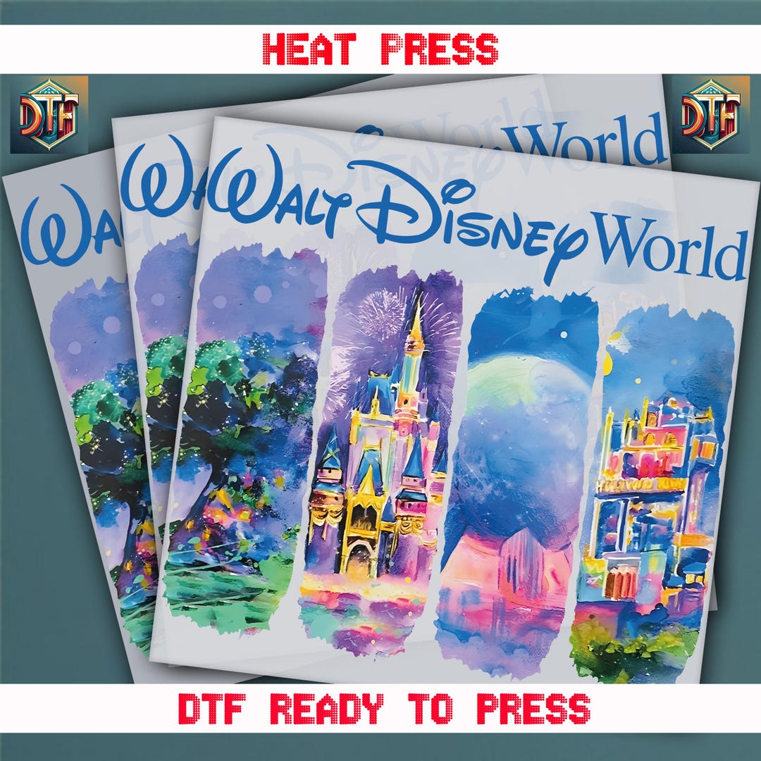 Walt Disney World Design , Disneyland, Ready to Press DTF Transfer ...