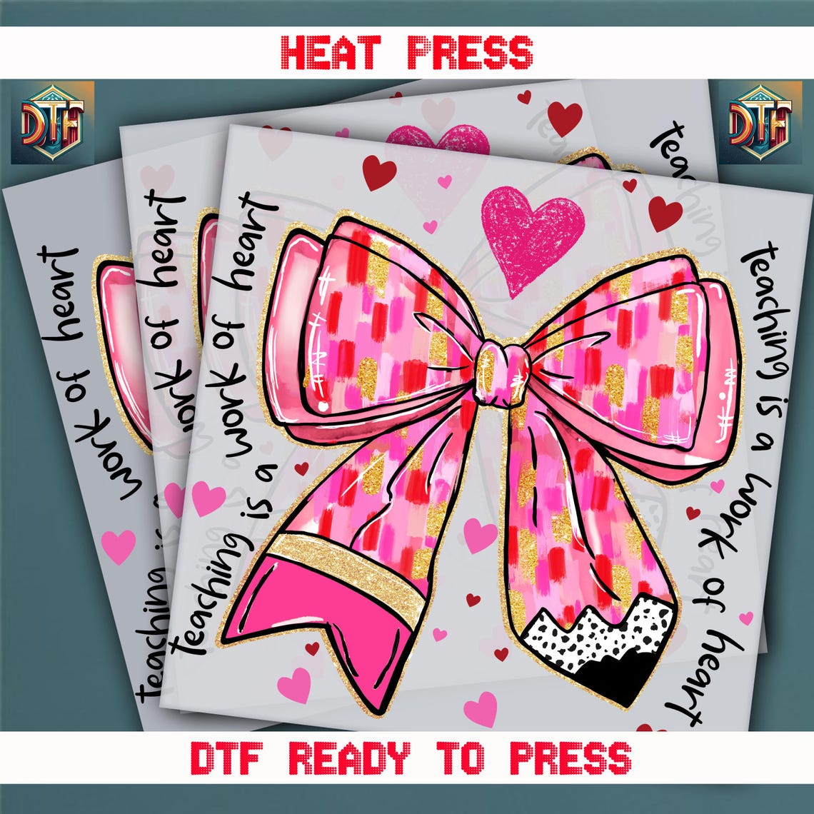 Teacher Valentine's Day DTF Transfer, Ready to Press DTF Transfers ...