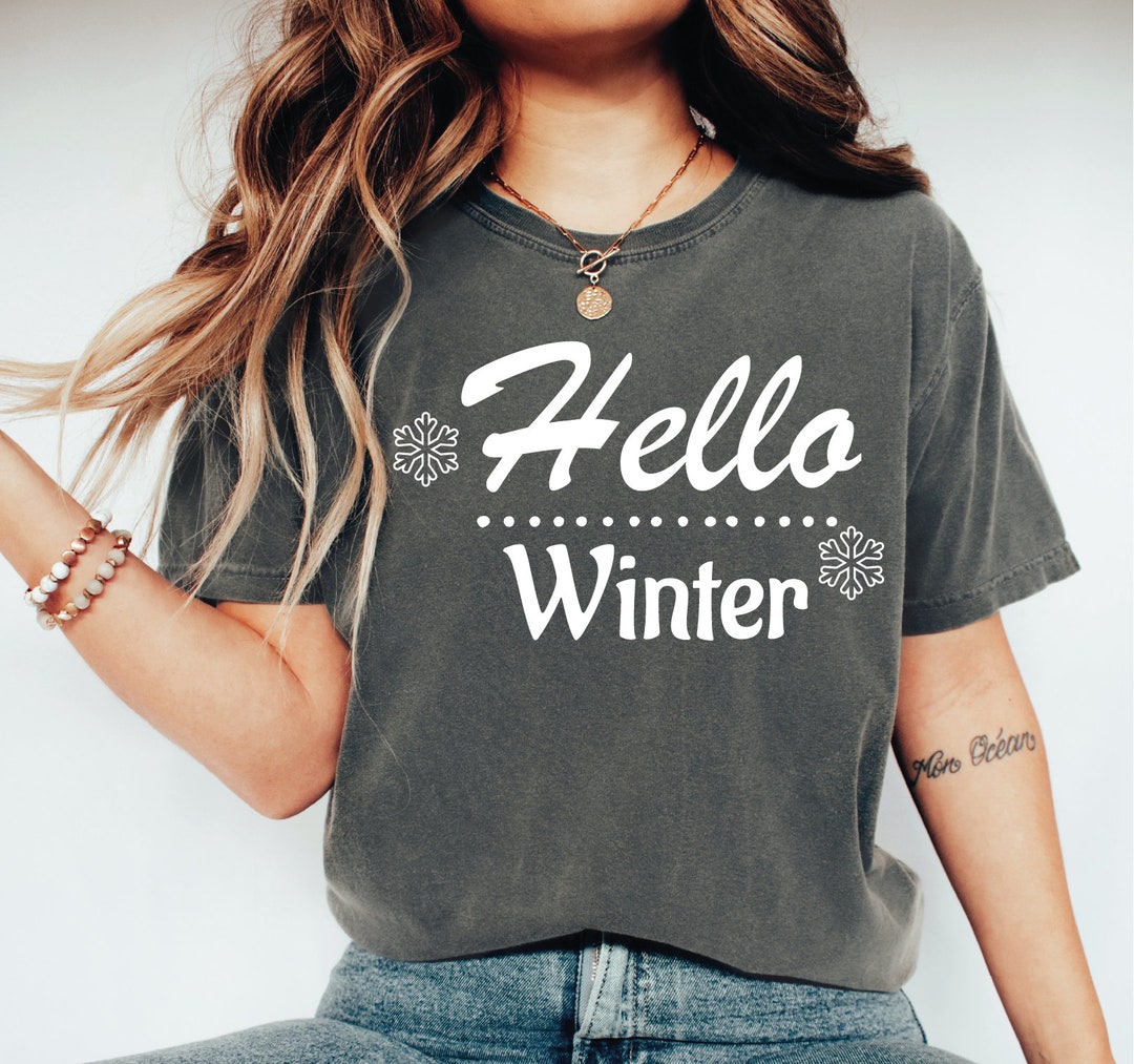 Hello Winter Dtf, Winter Design, Gift for Christmas, Winter Tee ...