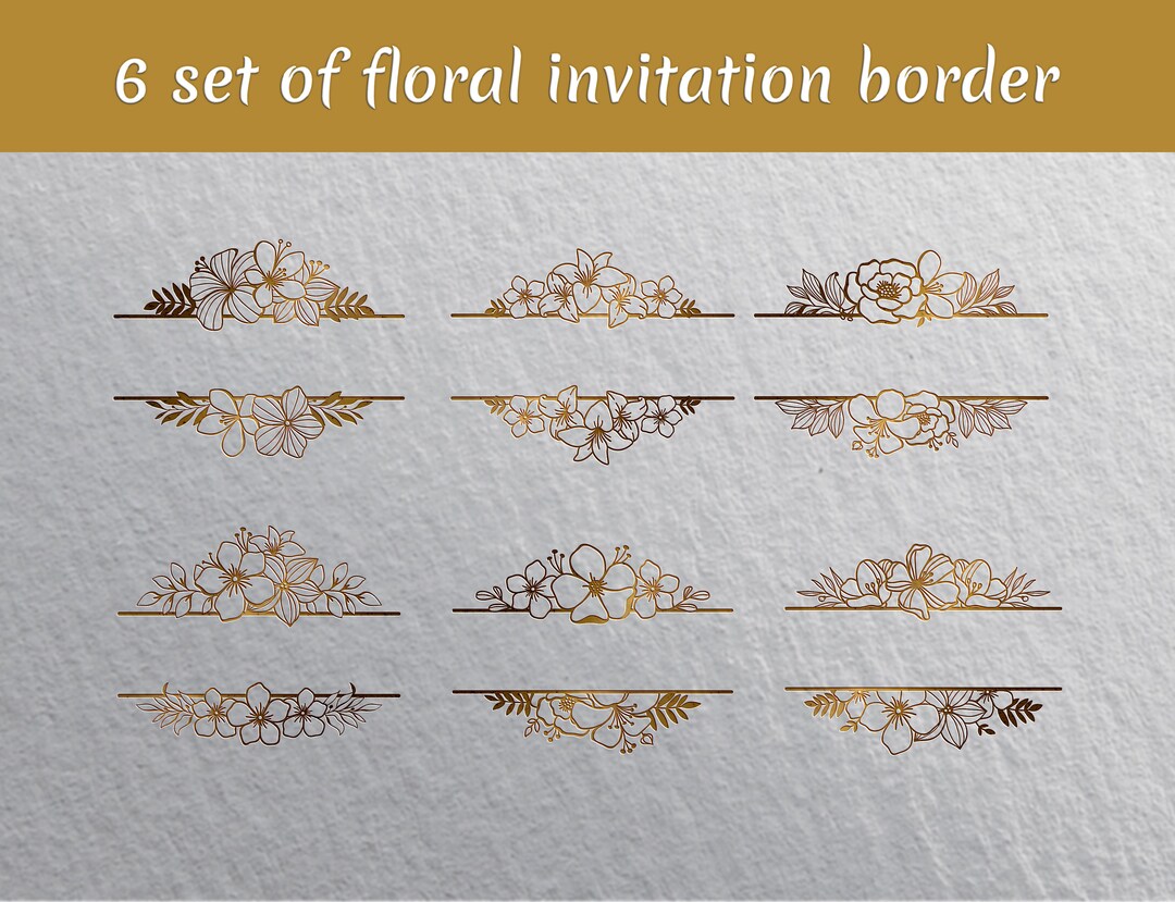 6-set-of-beautiful-vector-floral-invitation-borders-design-for-multiple ...