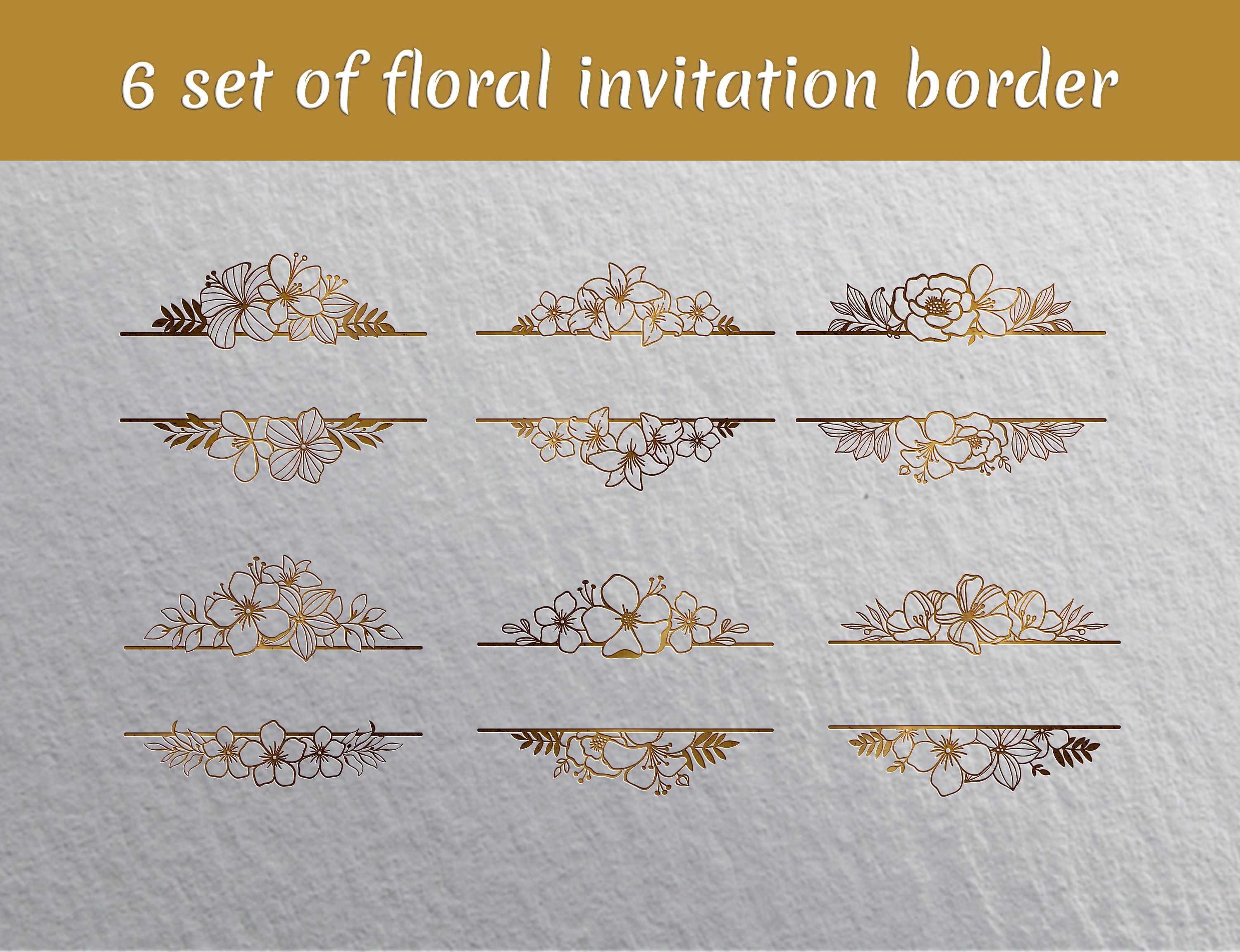 6-set-of-beautiful-vector-floral-invitation-borders-design-for-multiple ...