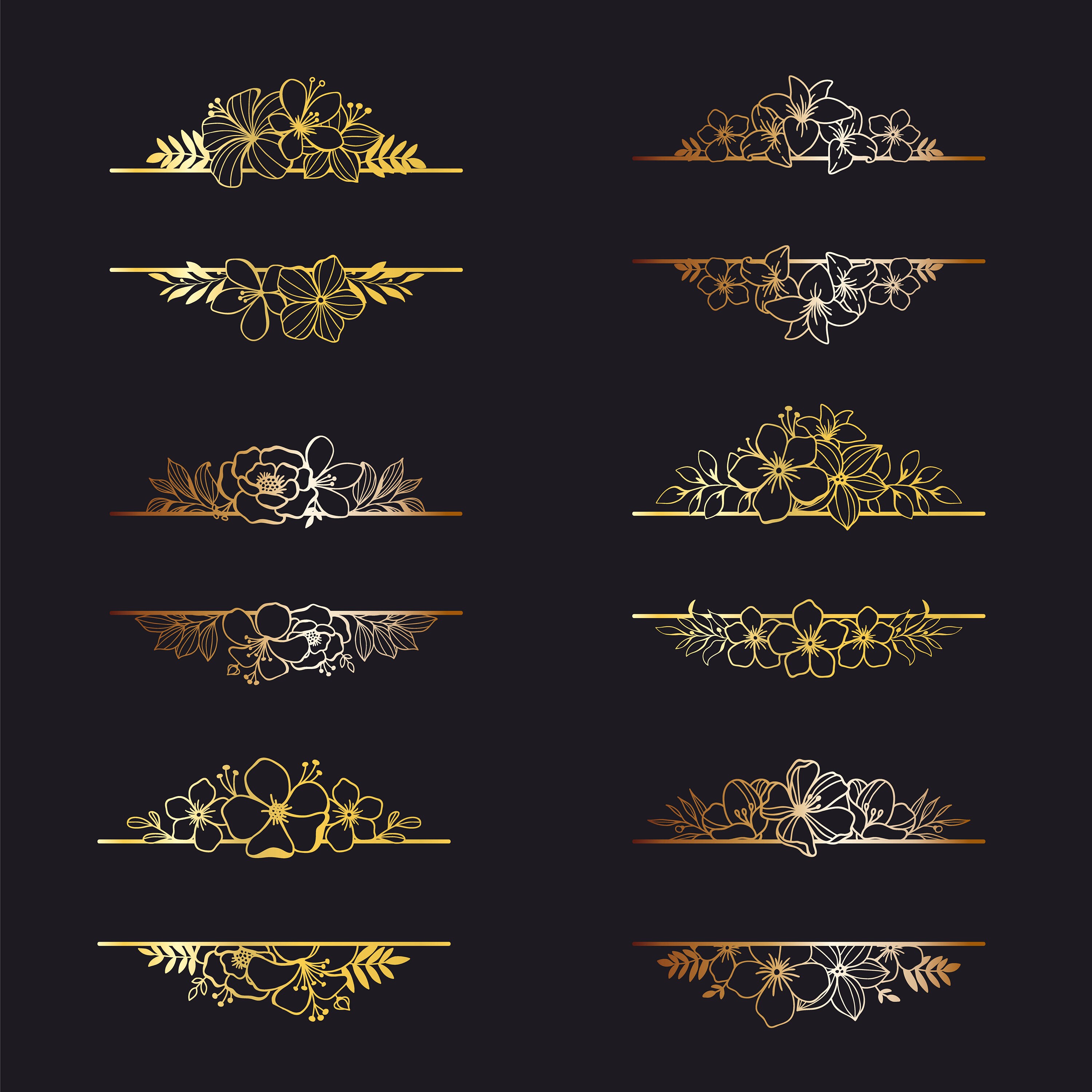 6-set-of-beautiful-vector-floral-invitation-borders-design-for-multiple ...