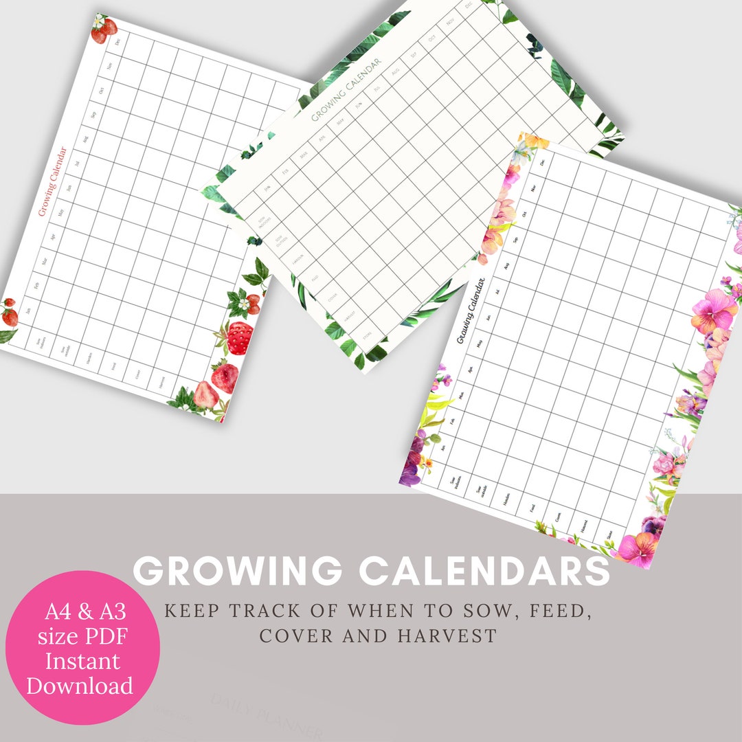 Growing Calendars, Garden Organiser, Garden Planner, Gardening Planner ...