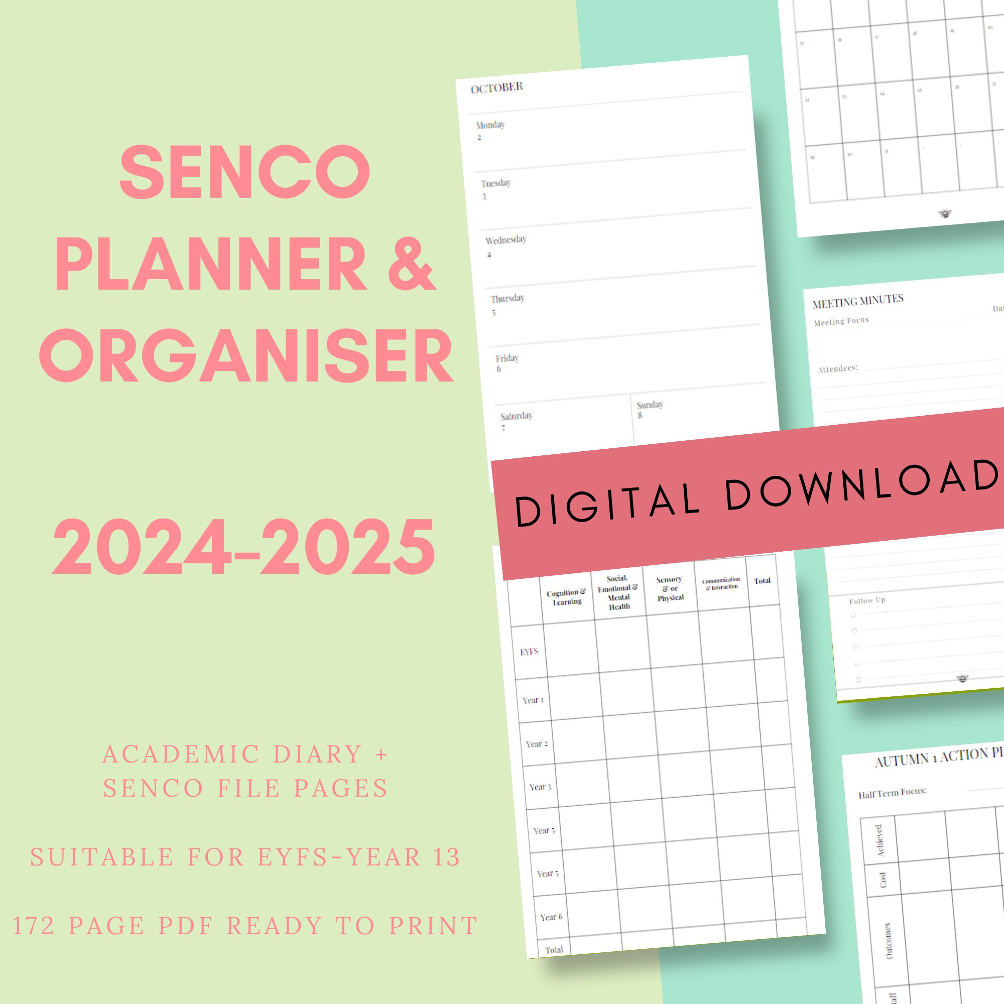 2024-2025 SENCO Planner, Organiser and Academic Diary for Primary ...