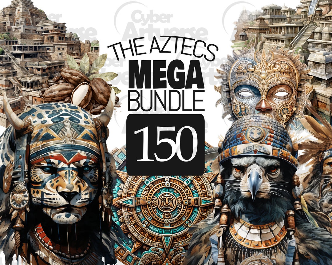 Aztec Watercolor Clipart Set: Mesoamerican Culture Graphics (PNG, 150 ...