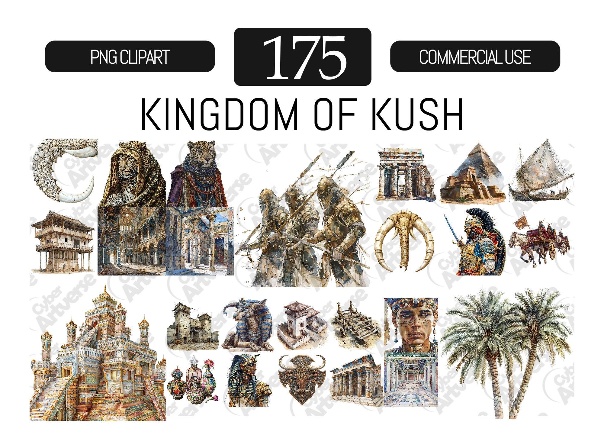 Kingdom of Kush Clipart Bundle: Nubian & Ancient Africa (PNG) - Etsy