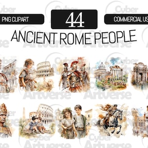 BIG BUNDLE Ancient Roman People Clipart Set - Gladiators, Statues ...