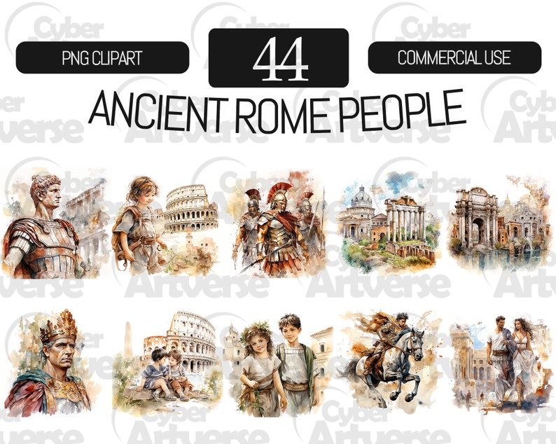 BIG BUNDLE Ancient Roman People Clipart Set Gladiators - Etsy
