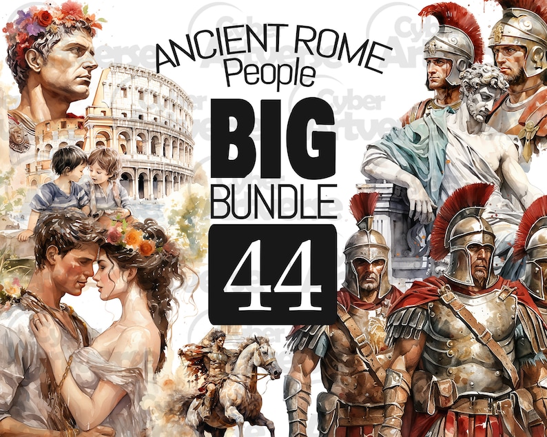 BIG BUNDLE Ancient Roman People Clipart Set Gladiators, Statues, Lovers ...