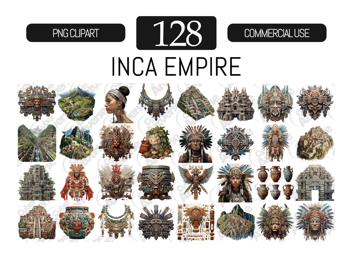 MEGA BUNDLE Inca Empire Watercolor Clipart Set Incas, Machu Picchu ...