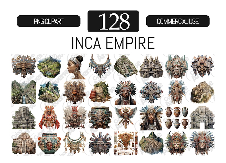 MEGA BUNDLE Inca Empire Watercolor Clipart Set Incas, Machu Picchu ...