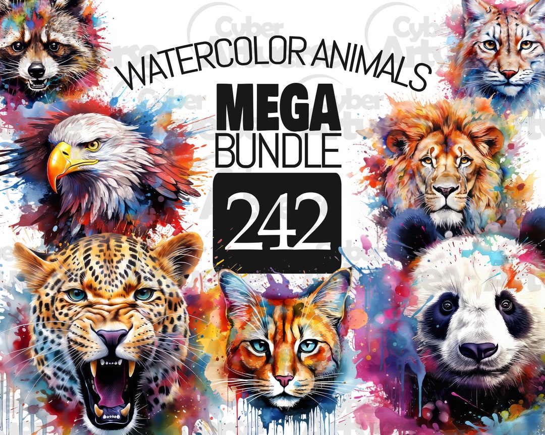 PNG Animal Clipart BIG Bundle Watercolor Collection: Amazon Rainforest ...