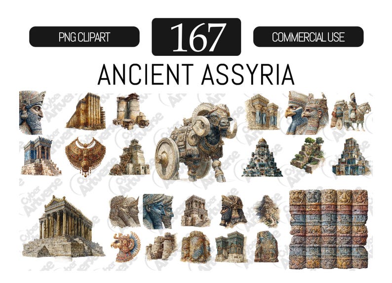 MEGA BUNDLE Ancient Assyria Clipart Set - Mesopotamia, Royal Reliefs ...