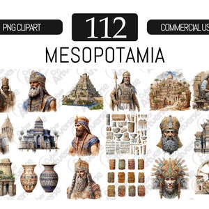 MEGA BUNDLE Mesopotamia Watercolor Clipart Set - Ancient Iraq, Babylon ...