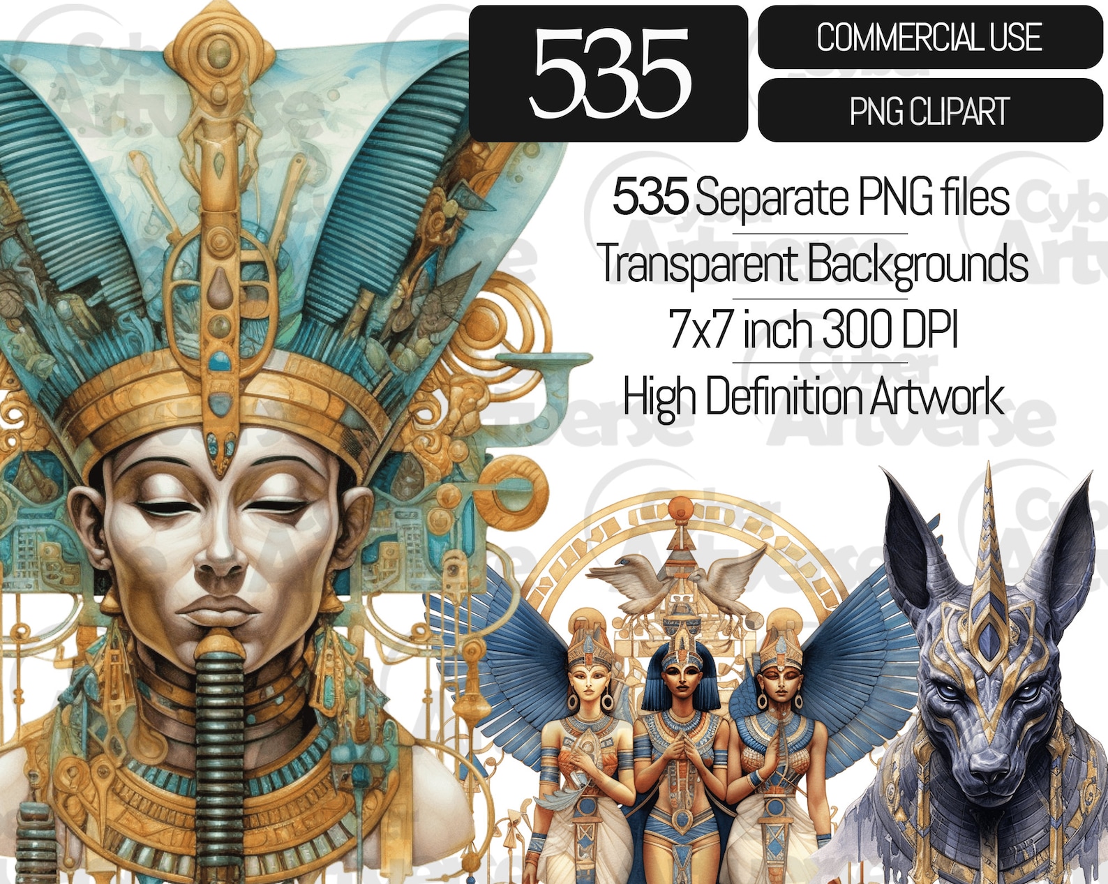 535 Pngs 7-in-1 Ancient Egypt Watercolor Clipart Set - Etsy