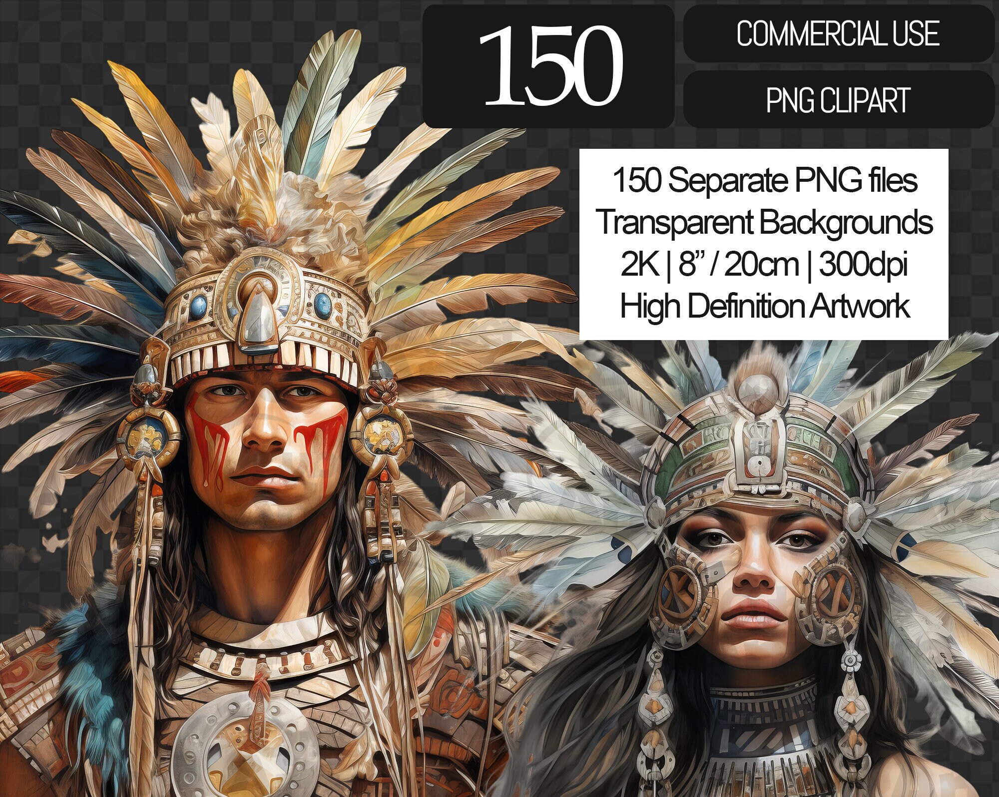 Aztec Watercolor Clipart Set: Mesoamerican Culture Graphics (PNG, 150 ...