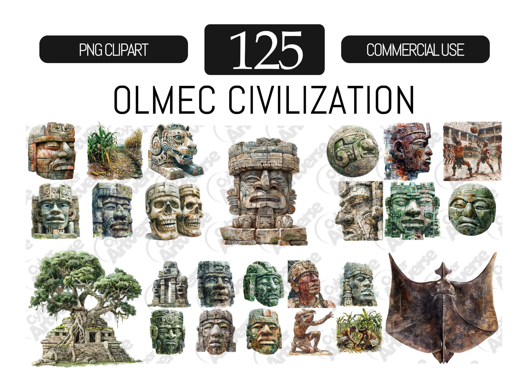 Olmec Civilization Clipart Bundle: Mesoamerica Art (PNG Digital Files ...