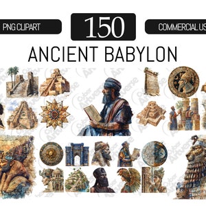 MEGA BUNDLE Ancient Babylon Watercolor Clipart Set - Babylonian ...