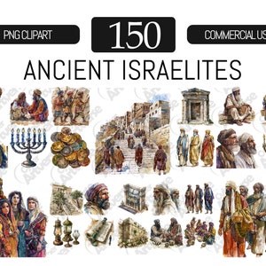 Ancient Israelites Watercolor Clipart Set: Hebrew Bible, Jerusalem ...