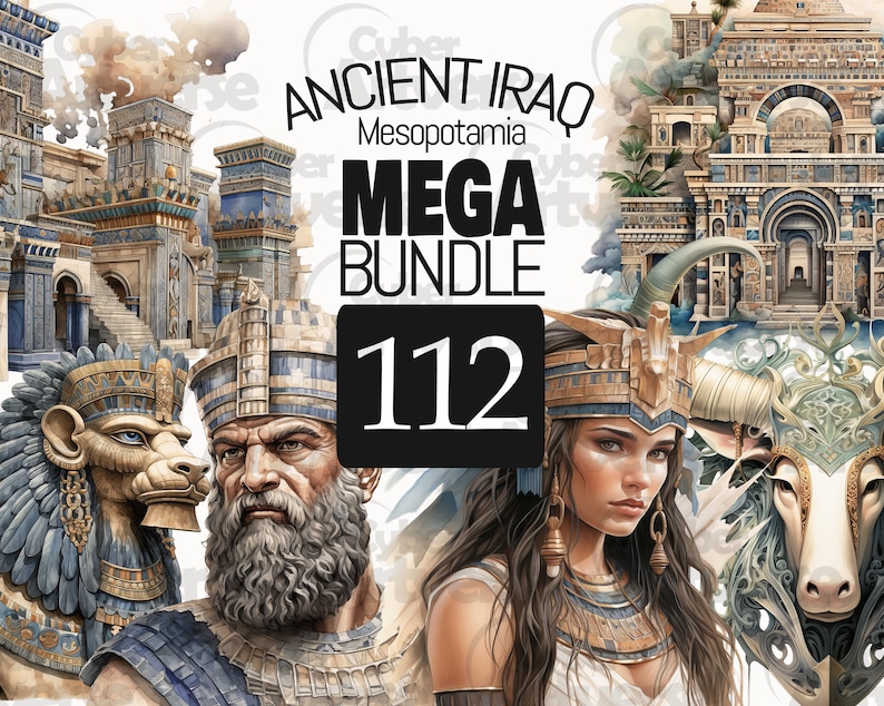 MEGA BUNDLE Mesopotamia Watercolor Clipart Set Ancient Iraq, Babylon ...
