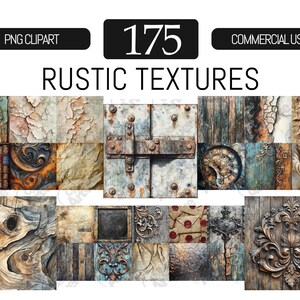 Rustic Vintage Textures: Wood, Metal, Paper - 175 PNG Files (digital ...