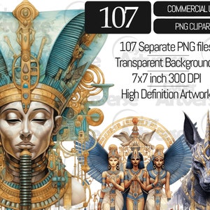 Ancient Egypt Watercolor Clipart Set: Pyramids, Pharaohs (107 PNG Files ...