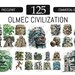 Olmec Civilization Clipart Bundle: Mesoamerica Art (PNG Digital Files ...
