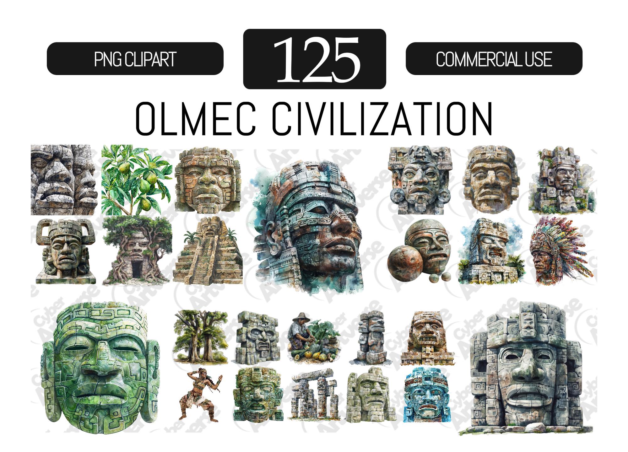 Olmec Civilization Clipart Bundle: Mesoamerica Art (PNG Digital Files ...