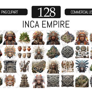 Inca Empire Watercolor Clipart Set: Machu Picchu, Feathers (digital PNG ...