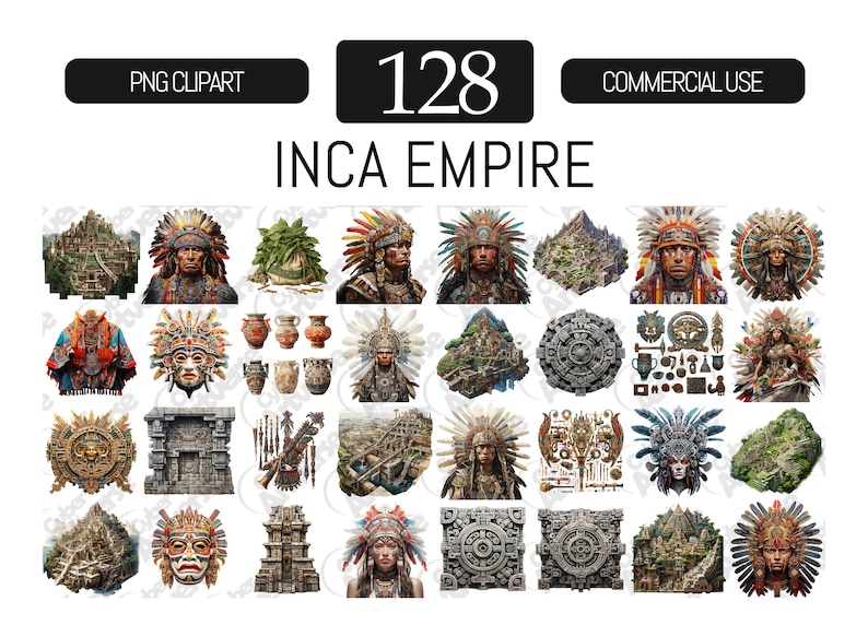 MEGA BUNDLE Inca Empire Watercolor Clipart Set Incas, Machu Picchu ...