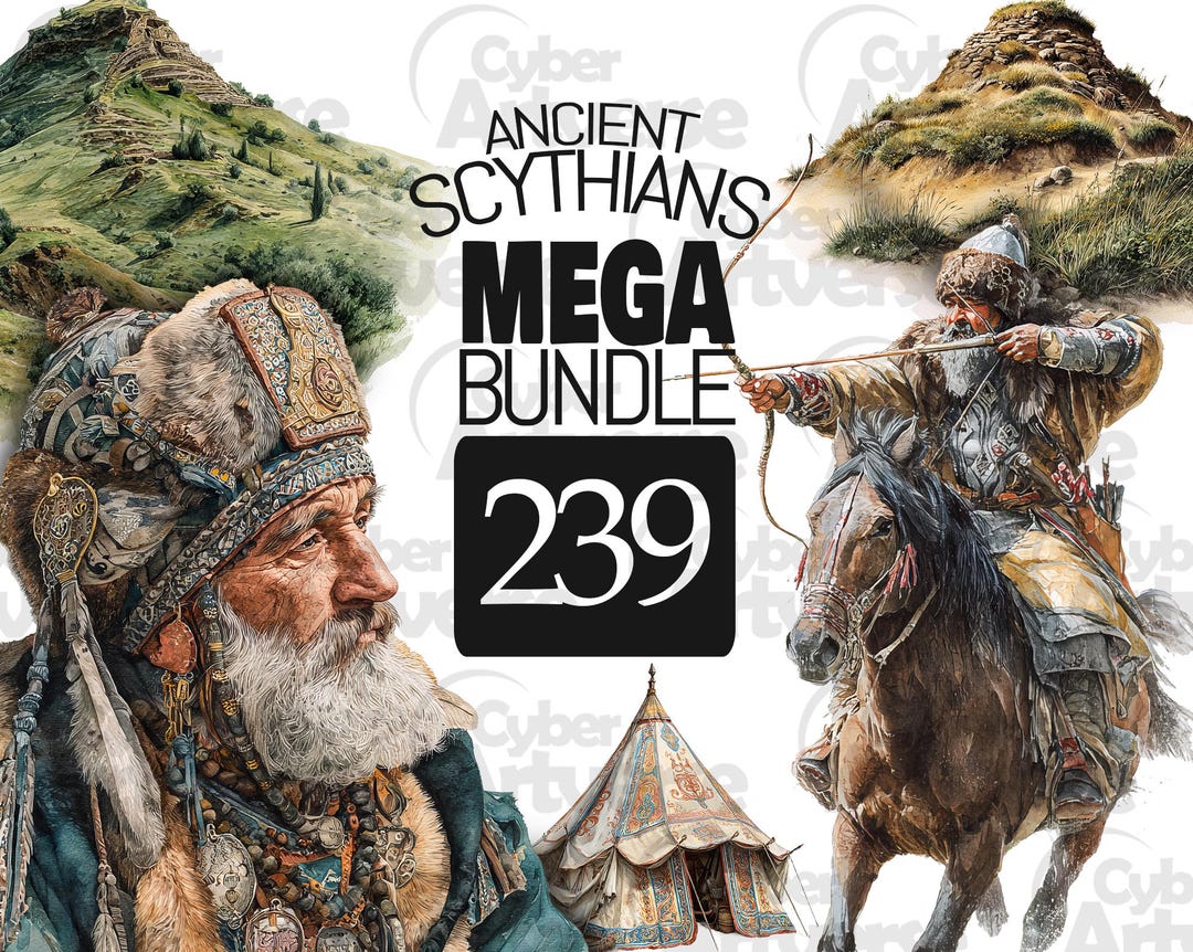 MEGA BUNDLE Ancient Scythians Clipart Set - Steppe Nomads, Horse ...