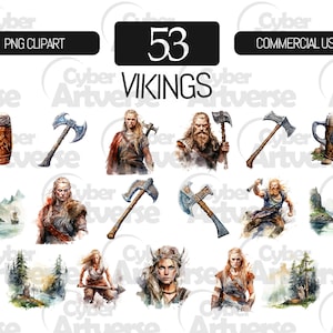 Vikings Watercolor Clipart Set: Nordic Landscapes (digital Download) - Etsy