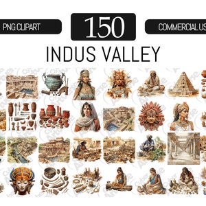 MEGA BUNDLE Indus Valley Watercolor Clipart Set - Complex Ancient ...