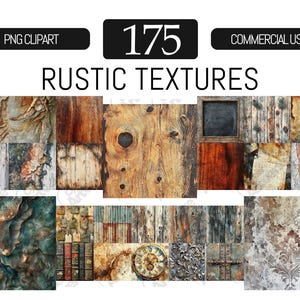 Rustic Vintage Textures: Wood, Metal, Paper - 175 PNG Files (digital ...